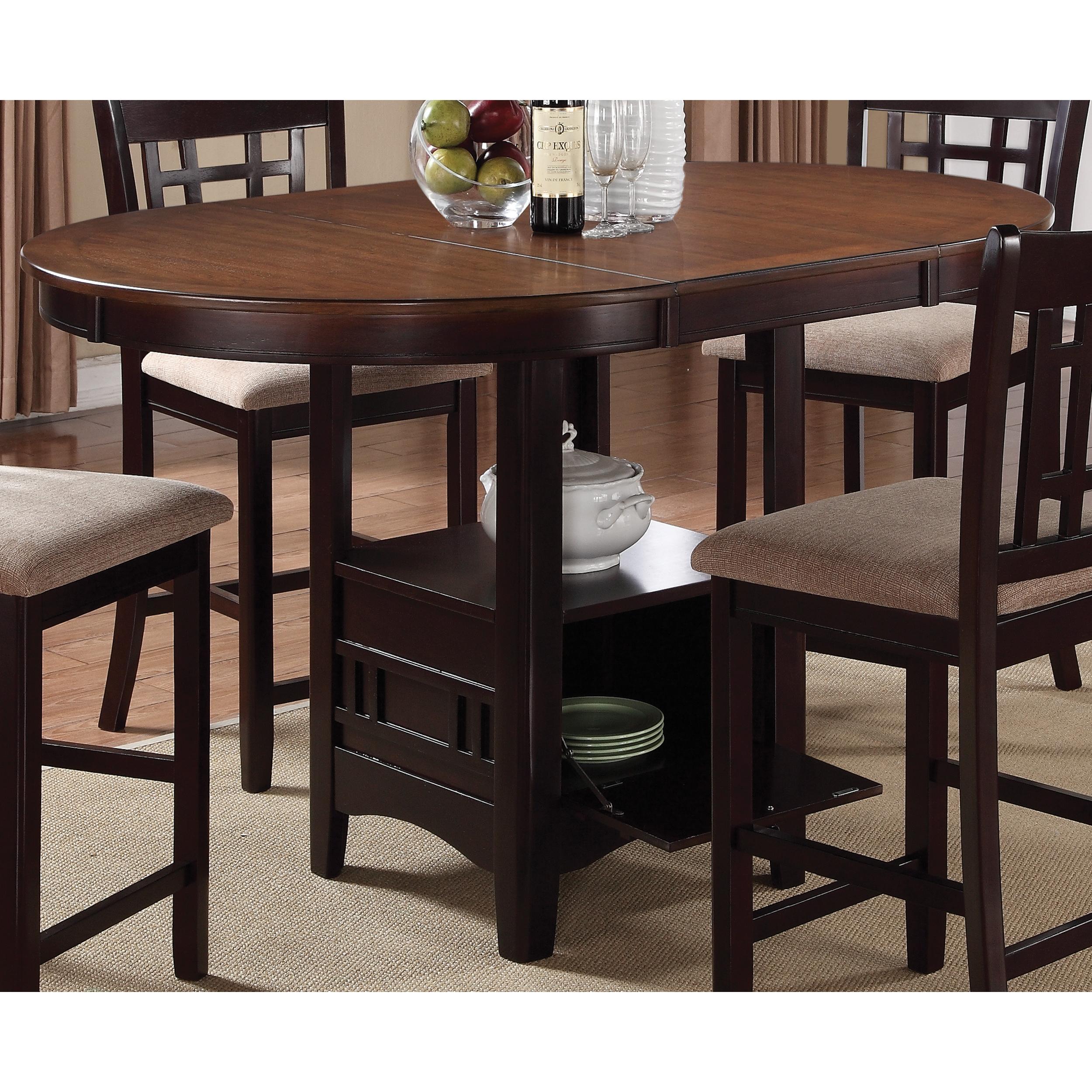 Coaster Furniture Oval Hudson Counter Height Dining Table with Pedesta
