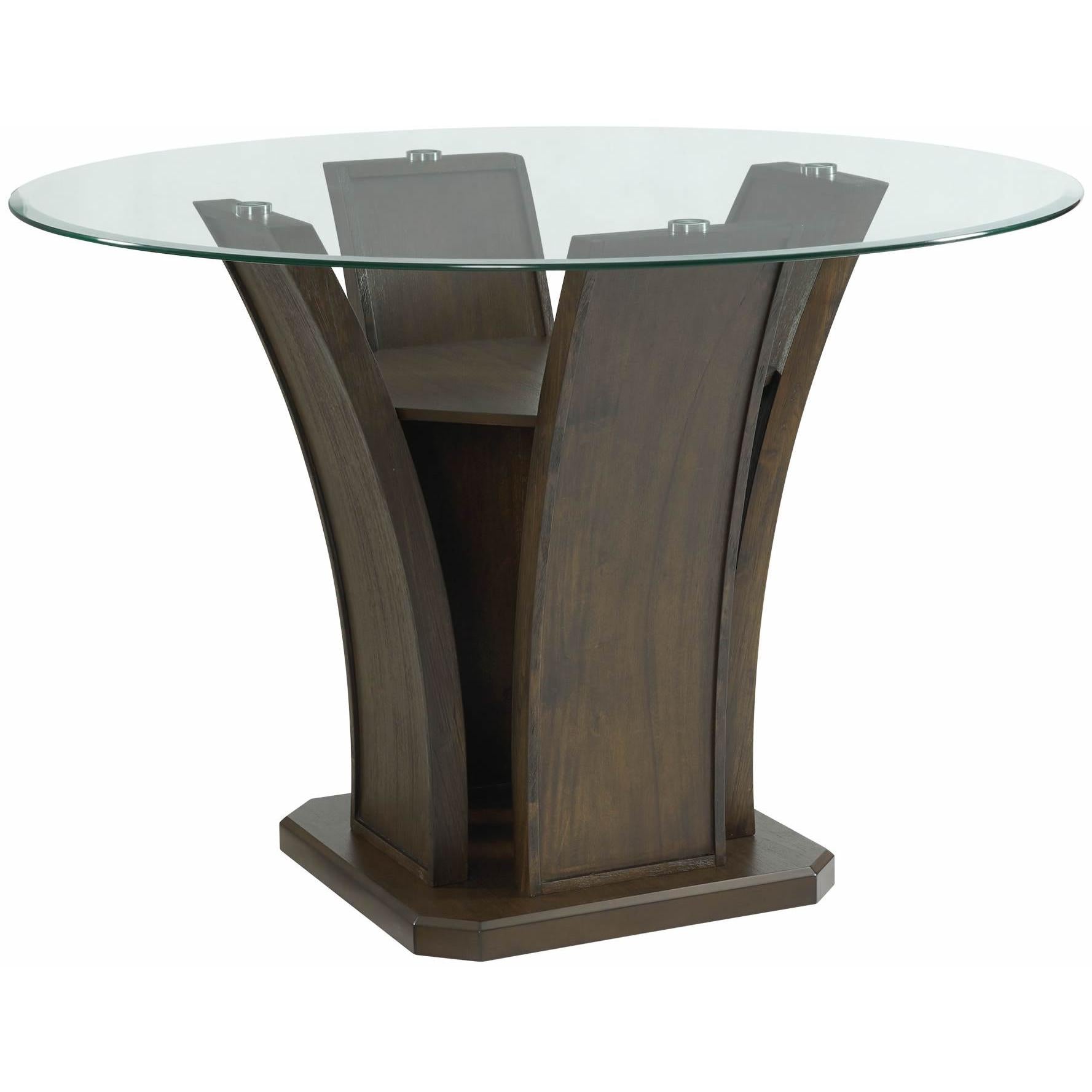 Elements International Dapper Round Counter Height Dining Table in Wal