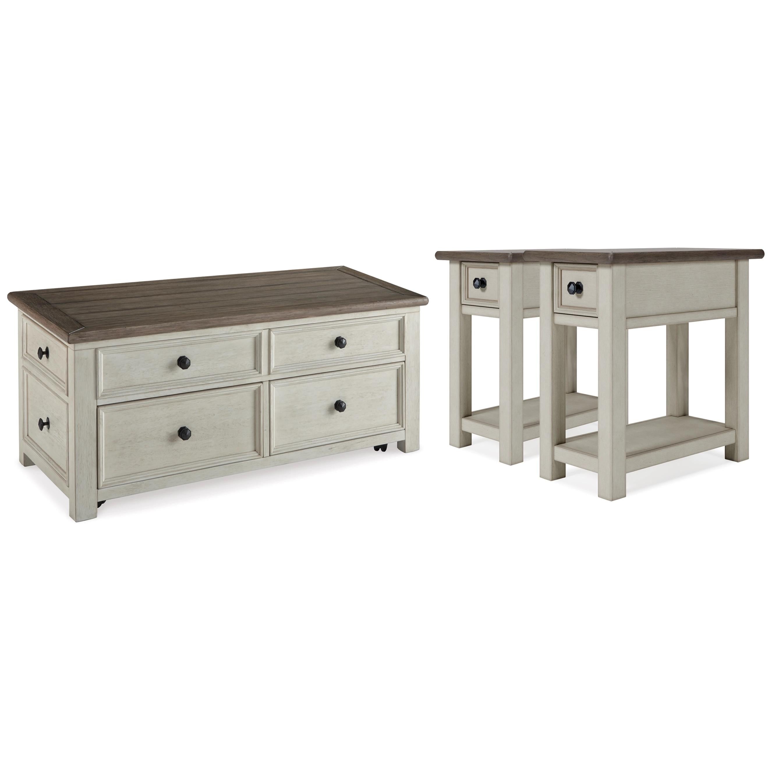 Signature Design by Ashley Bolanburg T637T6 Coffee Table and 2 End Tab